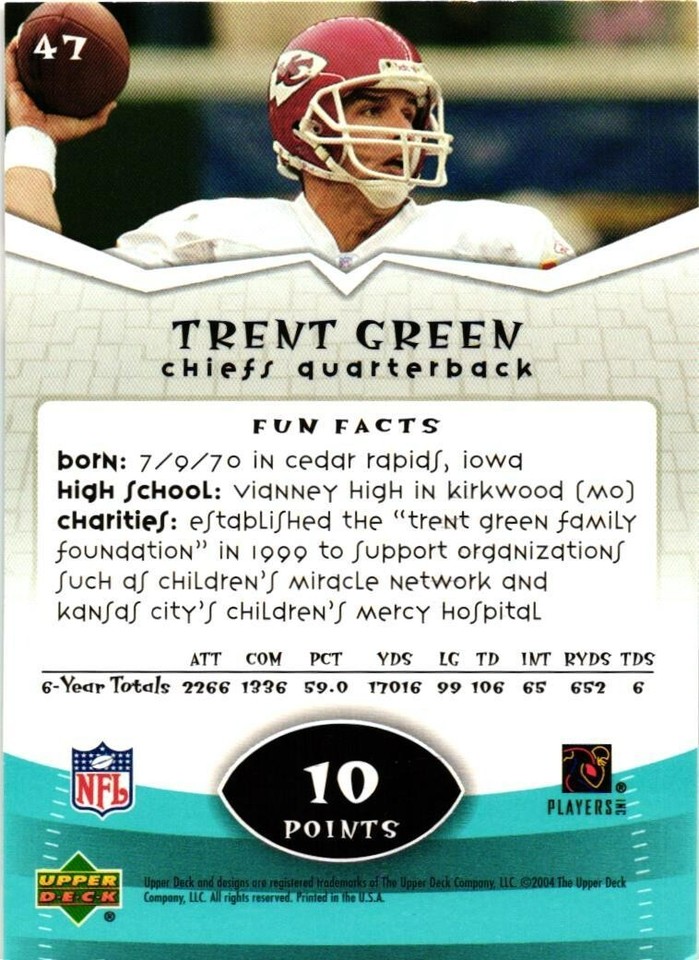 2004 UPPER DECK POWER UP TRENT GREEN #47 CARD $0.99 VALUE BOX | eBay
