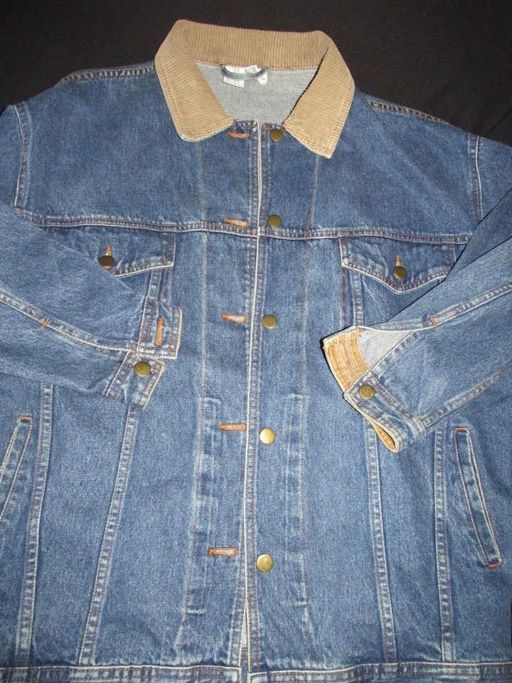 CW Clifford & Willis Blue Denim Jean Jacket Corduroy Men's Small, Women ...