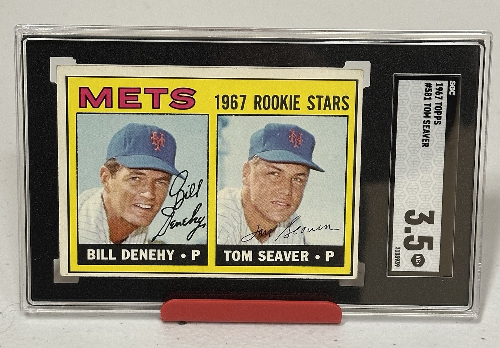 1967 Topps Tom Seaver Rookie Card #581 - SGC 3.5 VG+ - Mets - HOF ...