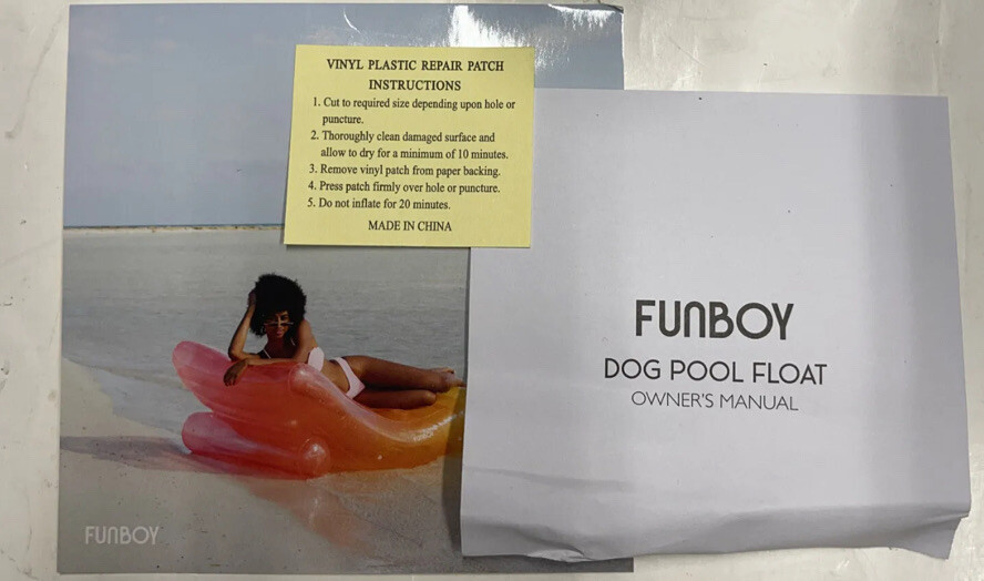 FUNBOY BARK Private Jet Plane Dog Float Life Pool Float for Dogs 55” X ...