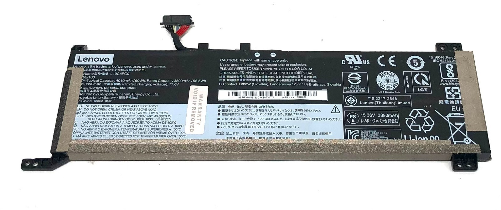 Genuine Lenovo L19C4PC0 L19M4PC0 Battery For Lenovo Legion 5 15ARH05 ...