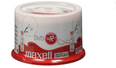 Maxell DVD-R Inkjet Printable White Surface 50 Pack Blank DVDs | eBay UK