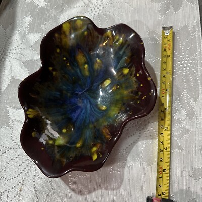 JPW Pottery Bowl Handmade Art Blue Brown | eBay