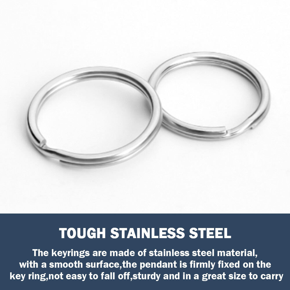 30mm 25pcs For Home Car Stainless Steel Security Key Ring Split Round ...
