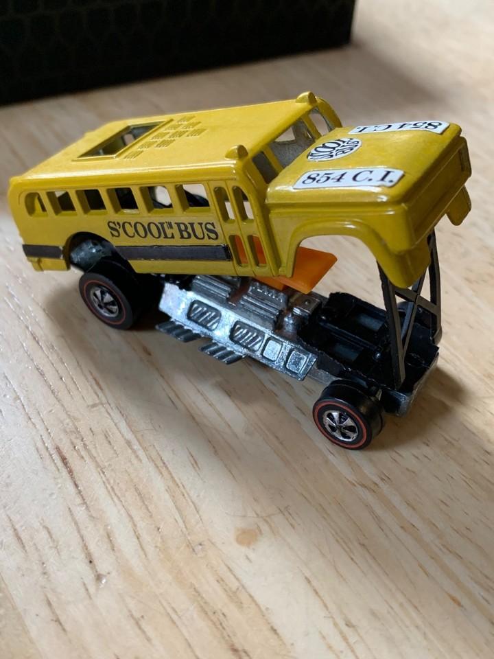 RARE 1971 Mattel Hot Wheels Redline S'Cool Bus In Fresh Blister Pull ...