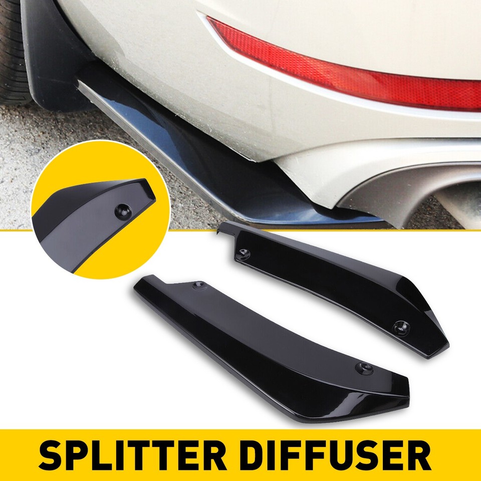 Universal Car Rear Spats Bumper Lip Splitter Diffuser Canard Spoiler ...