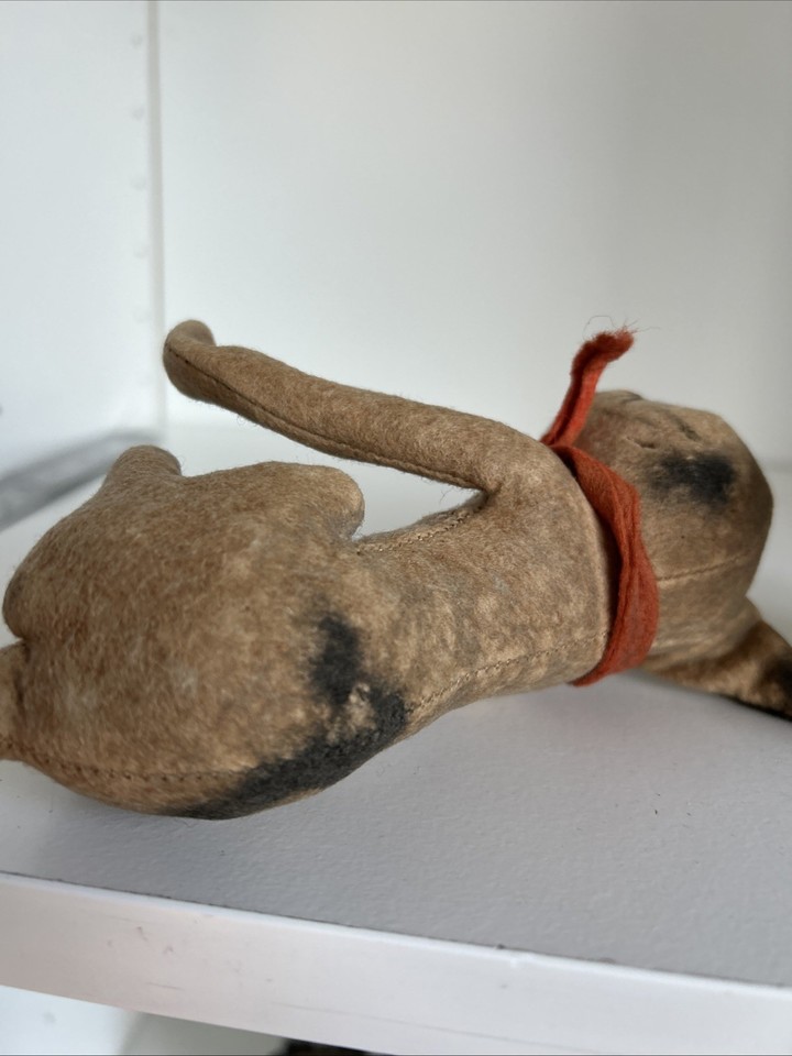 Antique French Bulldog Toy/Teddy Missing His Red Beret Very Rare French ...