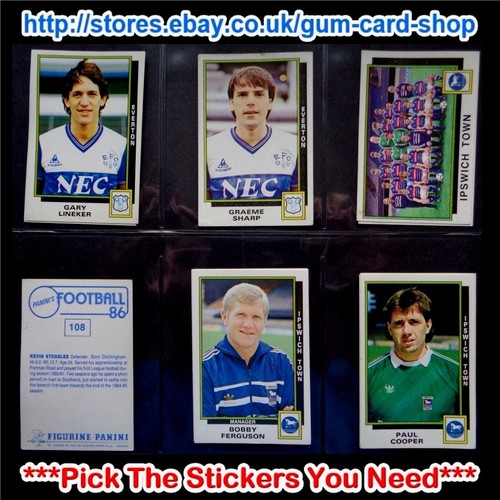 PANINI FOOTBALL 86 (STICKERS 100 - 199) (GOOD) *SELECT THE STICKERS YOU ...