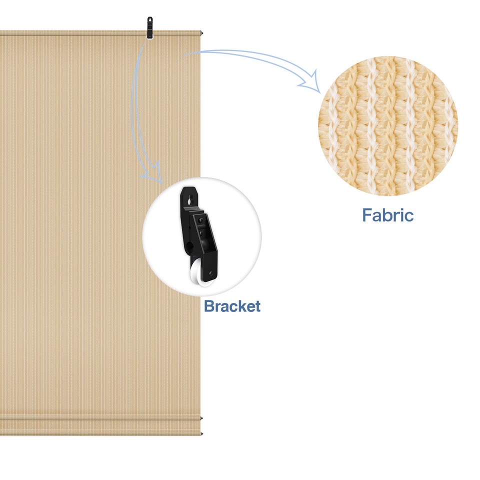 6ft Roller up Shade Roller Shade UV Light Filtering Gazebo Porch ...