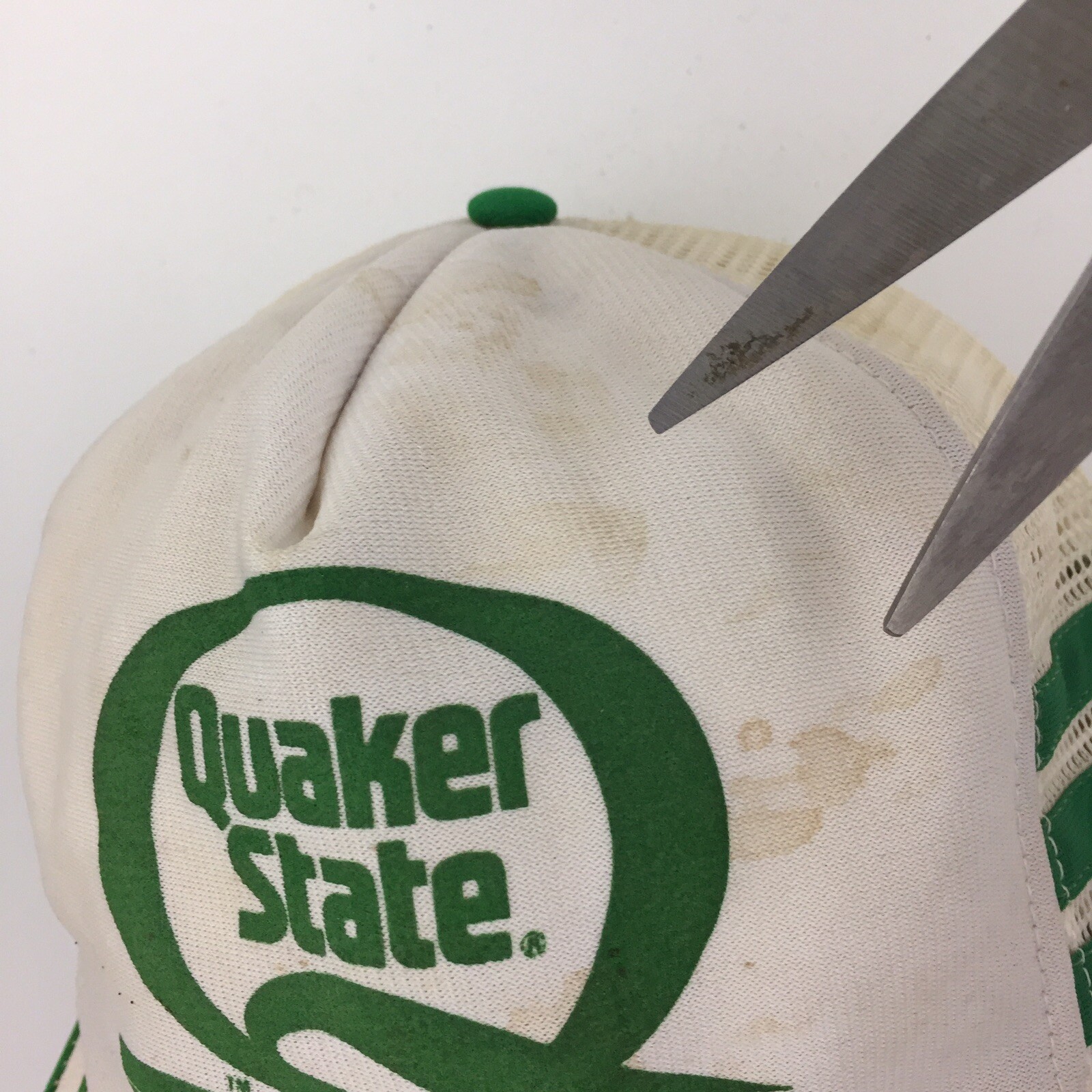 Vtg Quaker State 3-Striped Cap Logo Nascar Racing USA… - Gem