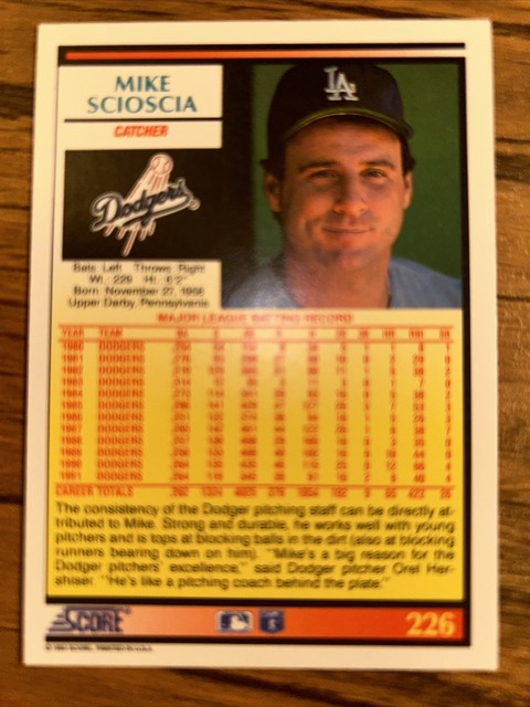 1992 Score - #226 Mike Scioscia for sale online | eBay