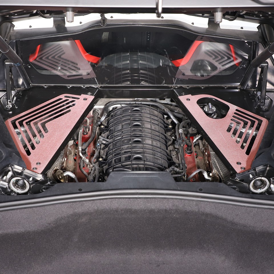 Pink Carbon Fiber Engine Compartment Side Protection Trim For Corvette ...