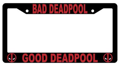 Black Bad Deadpool Good Deadpool License Plate Frame Auto Accessory ...