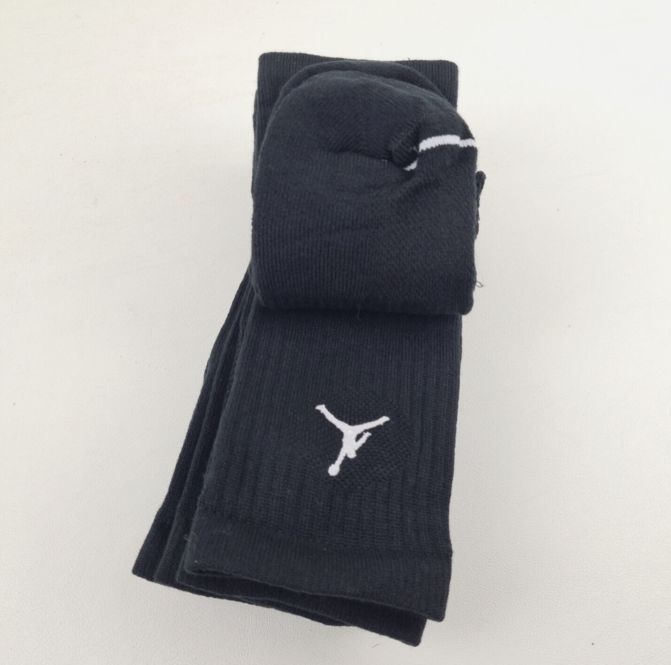 3 Pairs Nike Jordan Everyday DX9632 010 Crew Socks Mens Black Dri Fit ...