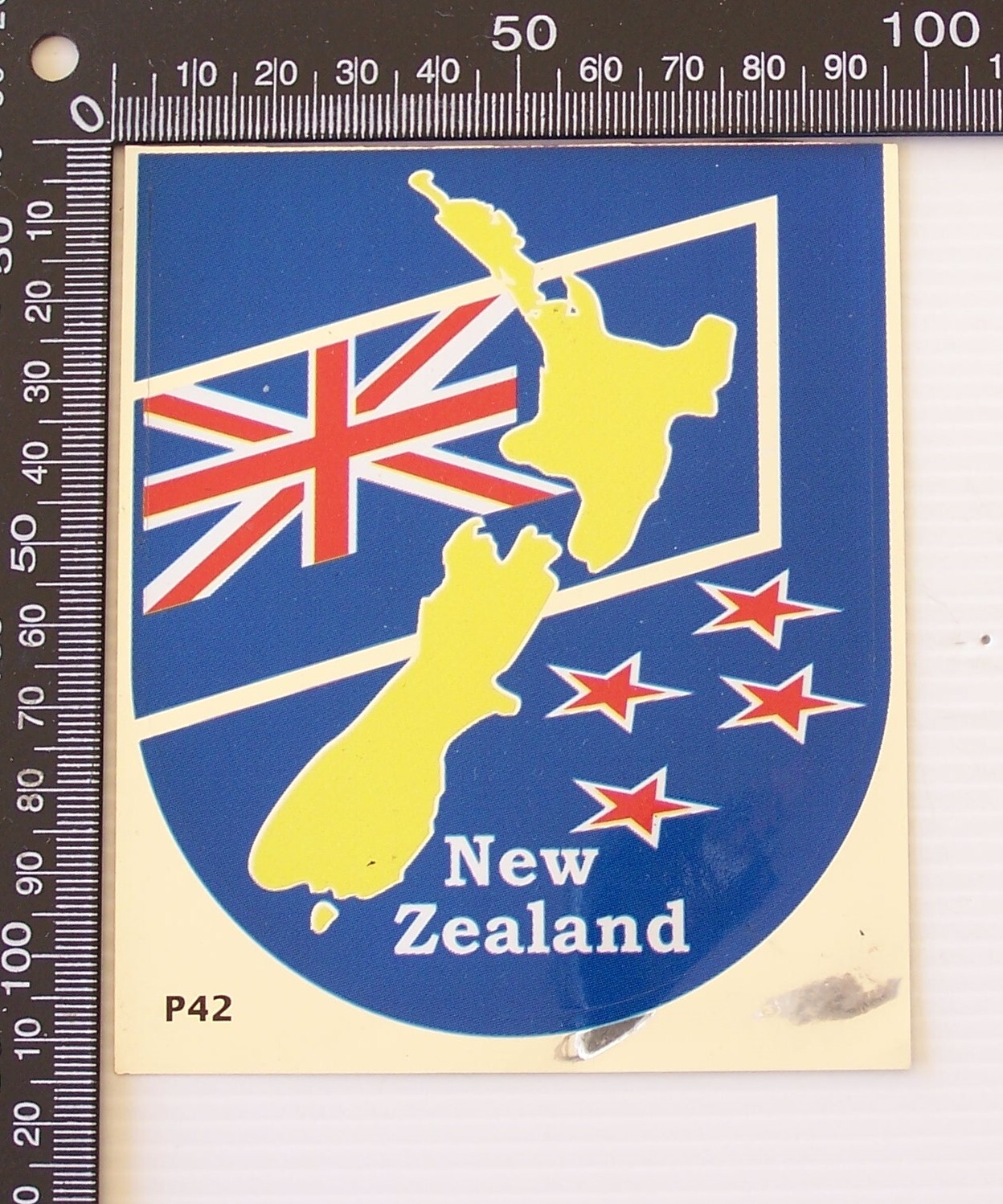 VINTAGE NEW ZEALAND FLAG MAP NZ TRAVEL SOUVENIR CAR TRUCK CARAVAN FOIL ...