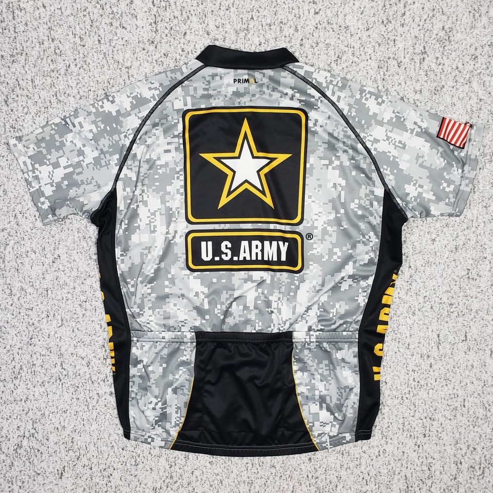 U.S. Army Cycling Jersey Mens XL Digi Camo Gray Yellow Black White ...