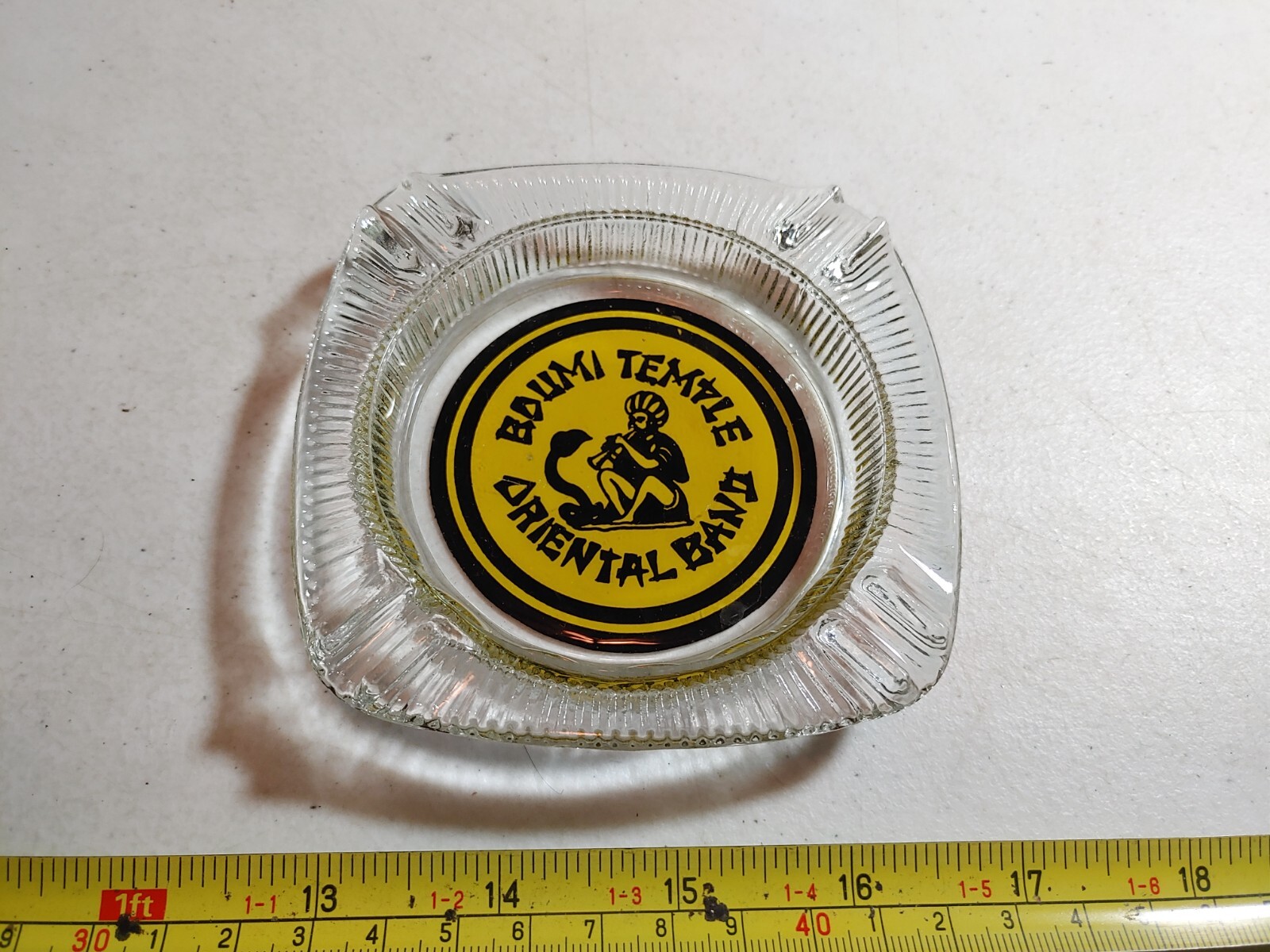 Vintage Boumi Temple Oriental Band Snake Charmer Shriners Glass Ashtray ...