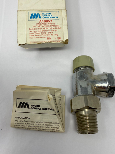 Macon Control A10857 3/4" NPT Radiator Valve Angle Pattern | eBay