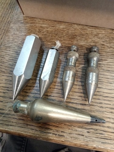 4 Metal And 1 Brass Plumb Bob Mixed Lot Of 5 Items | eBay