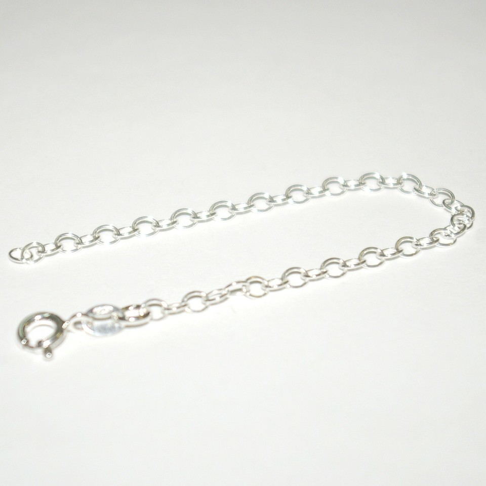 925 Sterling Silver 5" 12.5cm CHAIN EXTENDER with Spring Ring Clasp | eBay