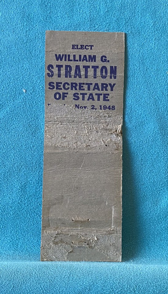 Matchbook Cover Elect William G. Stratton Secretary Of State 1948 | eBay