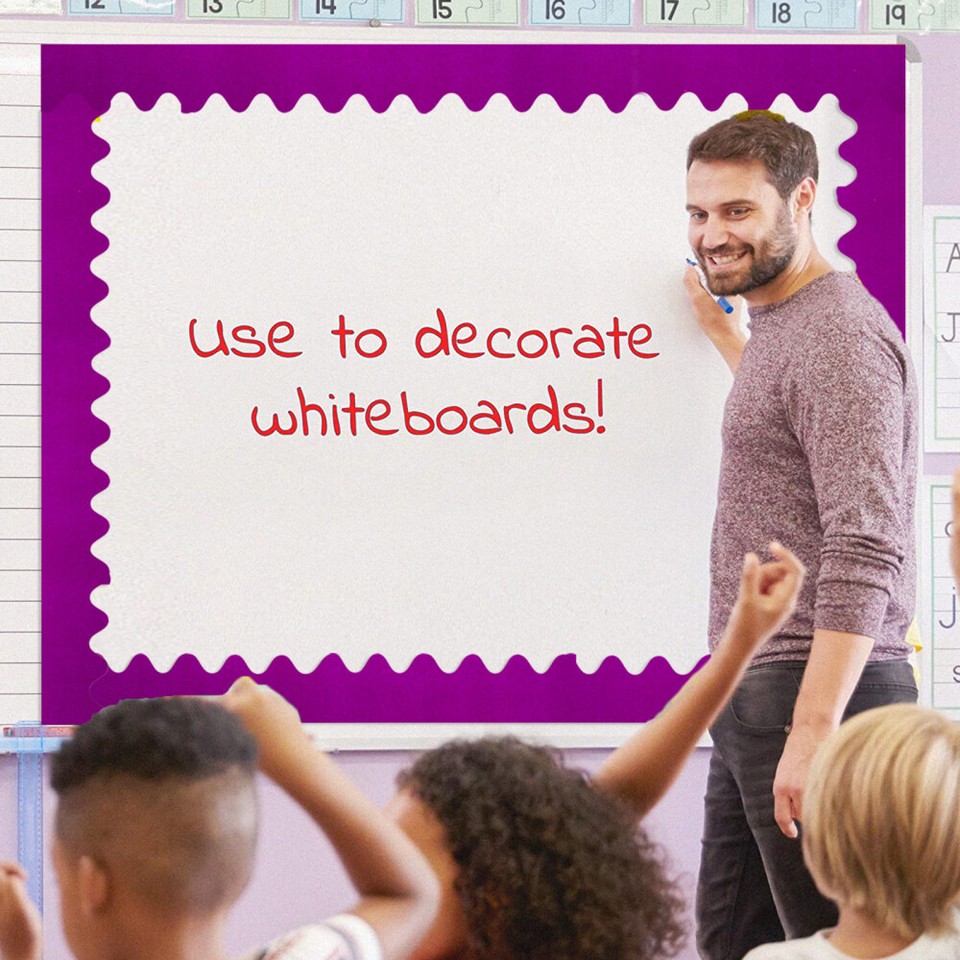 Set of 3 Purple Trim for Board Border Decorative Paper Whiteboard ...
