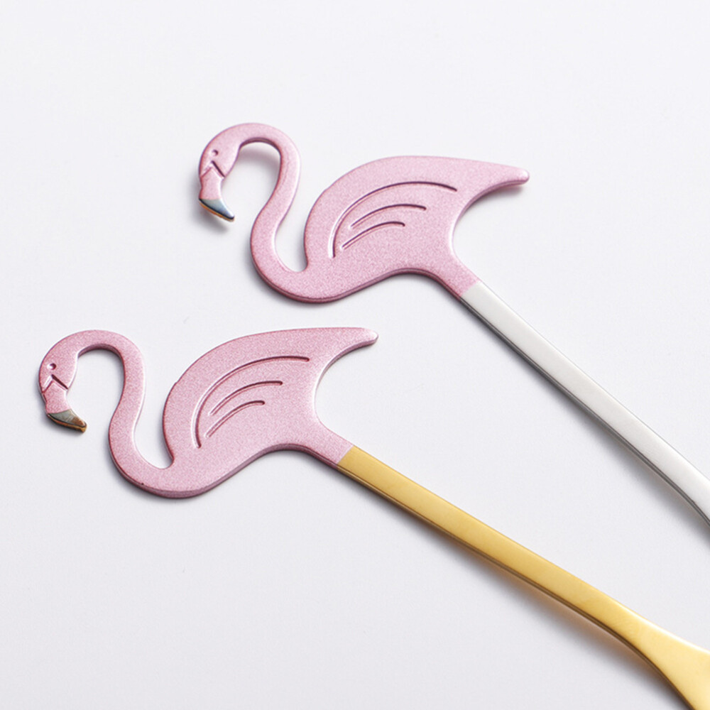 2 Pcs 304 Stainless Steel Flamingo Stirring Spoon Coffee Spoons | eBay