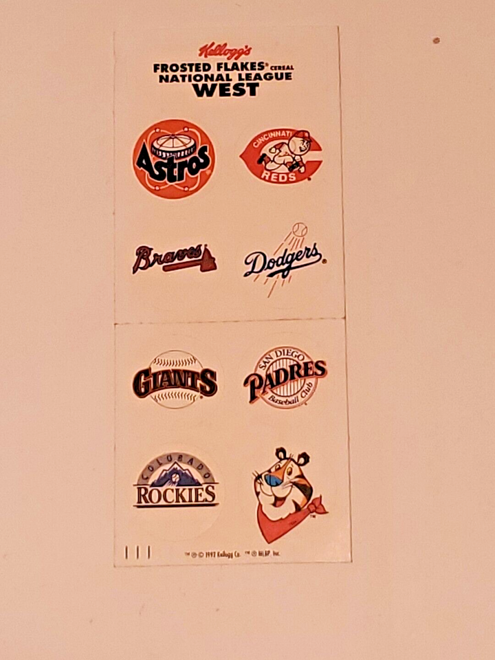 Kellogg's MLB logo stickers, 3 sheets (1992) | eBay