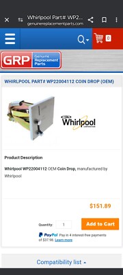 Greenwald Whirlpool Coin Drop | eBay
