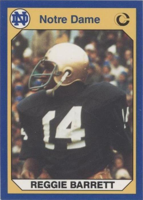 1990 Collegiate Collection University of Notre Dame - Reggie Barrett #3 ...