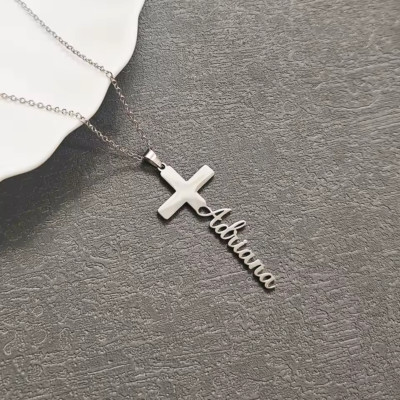 Customized Cross Name Necklace Christian Religious Pendant Jewelry Men ...