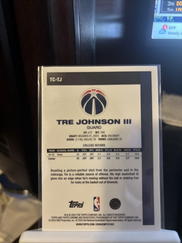 Tre Johnson III 1980-81 Topps Chrome Basketball 2025-26 Topps ...