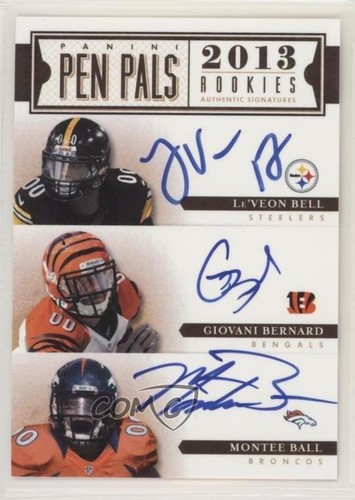 2013 National Treasures Pen Pals Giovani Bernard Le'Veon Bell #17 ...