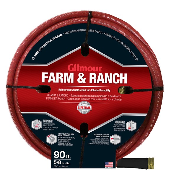 Gilmour Pro Farm and Ranch Hose Red 5/8 Inch X 90 Feet 829901-1001 for ...