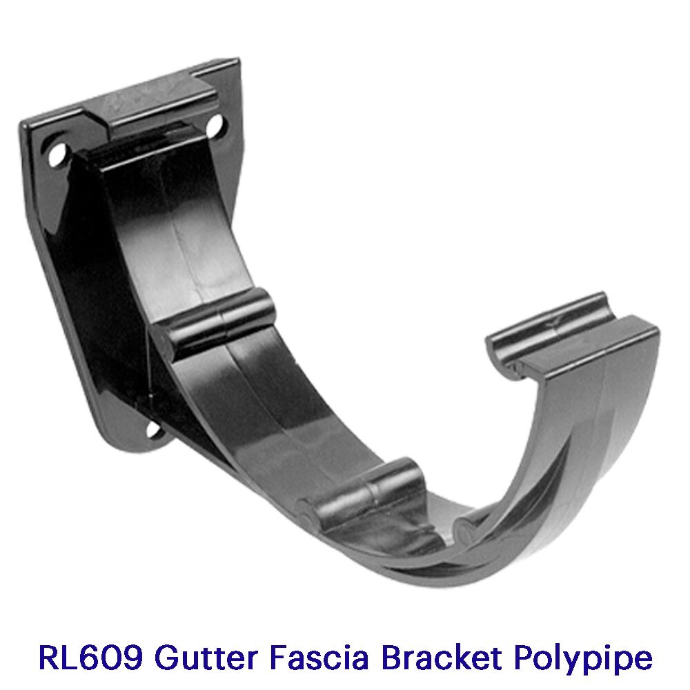 Polypipe Half Round Black Gutter 150mm 6" Commerical Industrial Large ...