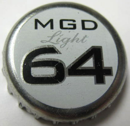 MGD 64 LIGHT used Beer CROWN, Bottle CAP, Miller Brewing, Milwaukee ...