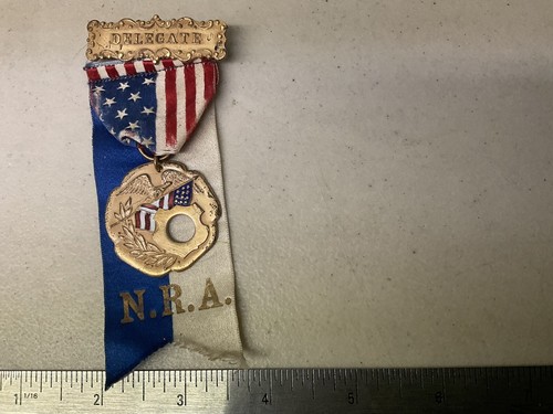 ORIGINAL ANTIQUE EARLY NRA DELEGATE MEDAL | eBay