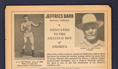 VERY RARE 1943 Jim J Jeffries Barn News boxing program Burbank Ca James ...