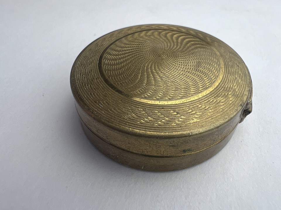 RARE Antique TOKALON Paris 1920-30s Brass Face Powder Cosmetics Compact ...