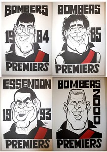 1984 1985 1993 2000 Essendon Premiers Weg 4 posters Premiership Bombers ...