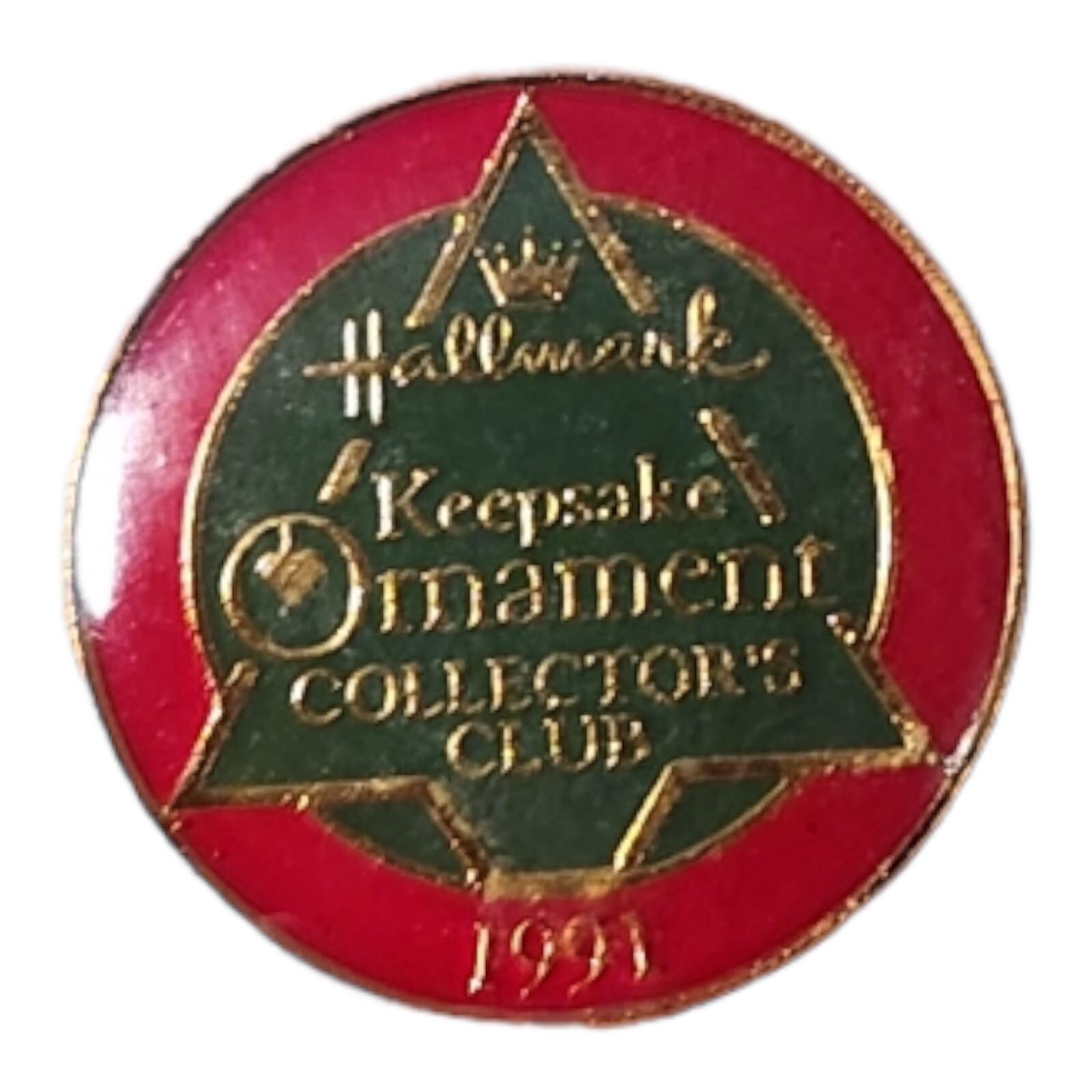 Vintage 1991 Christmas Hallmark Keepsake Ornament Lapel Pin Collector's ...