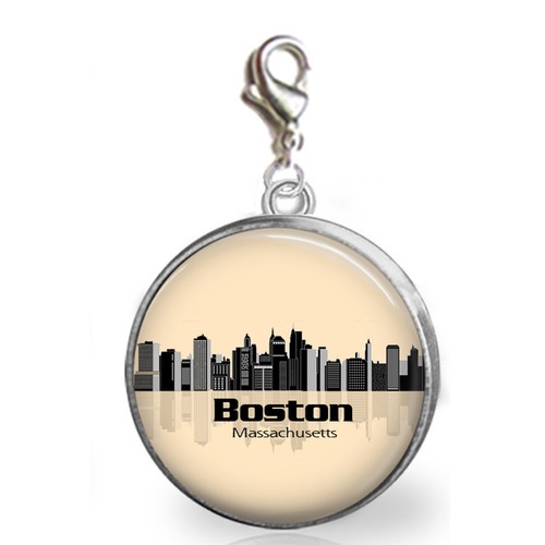 Boston MA Skyline Clip On Charm Bracelet Zipper Pull Purse Photo ...