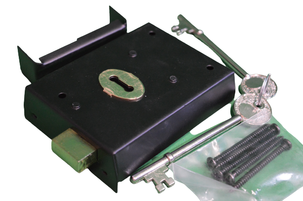 Rim Lock Deadlock Black Shed Door Gate Security Lock Double Handed With ...
