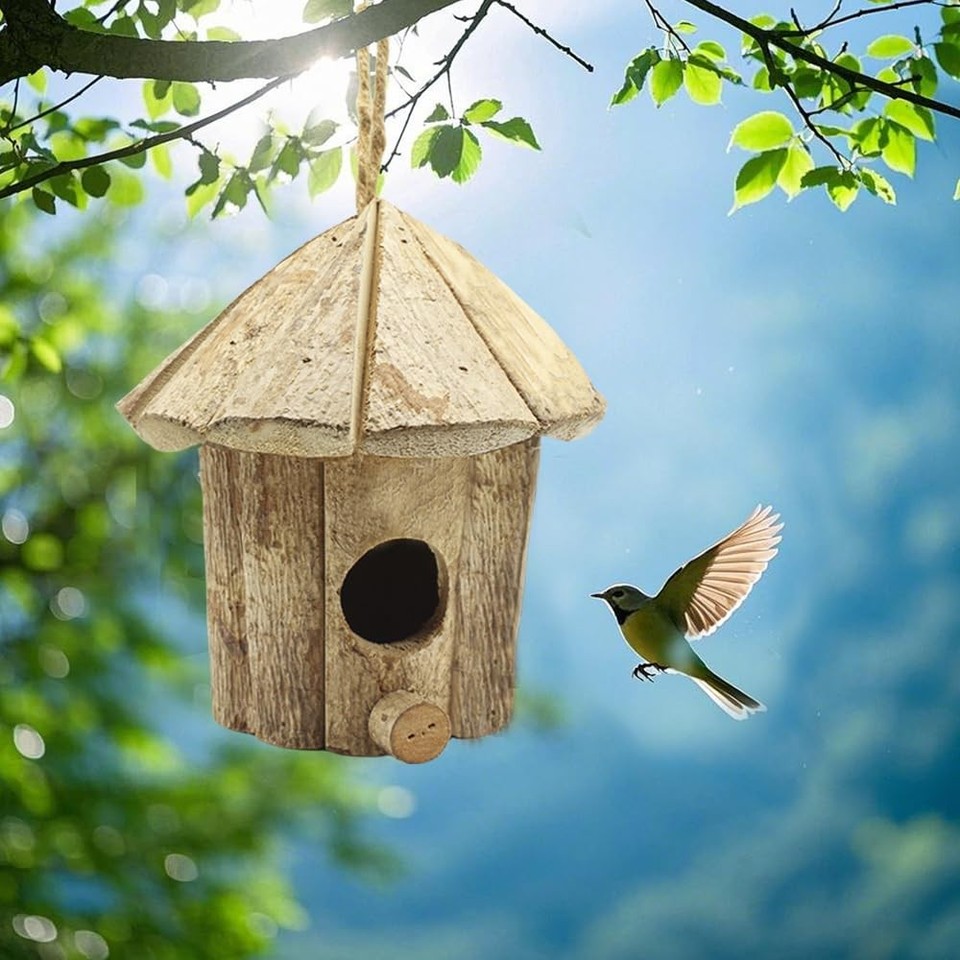 Wooden Birdhouses for Outside Hanging Cardinal Nesting Box Natural ...
