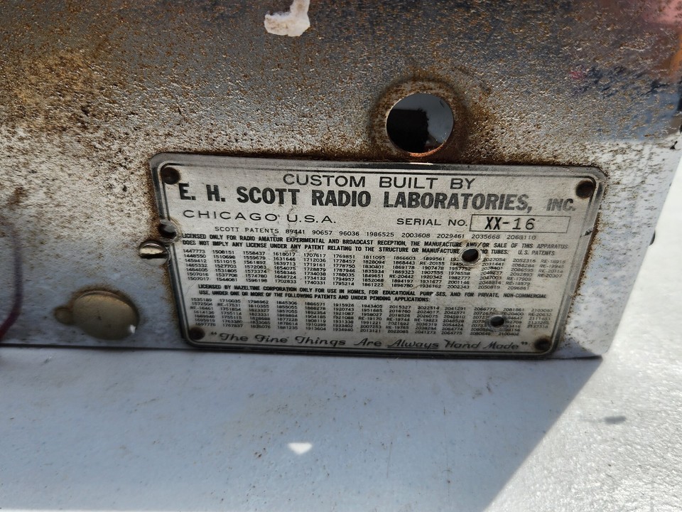 E.H SCOTT Serial X-16 1930s Tube Radio Chassis Untested | eBay
