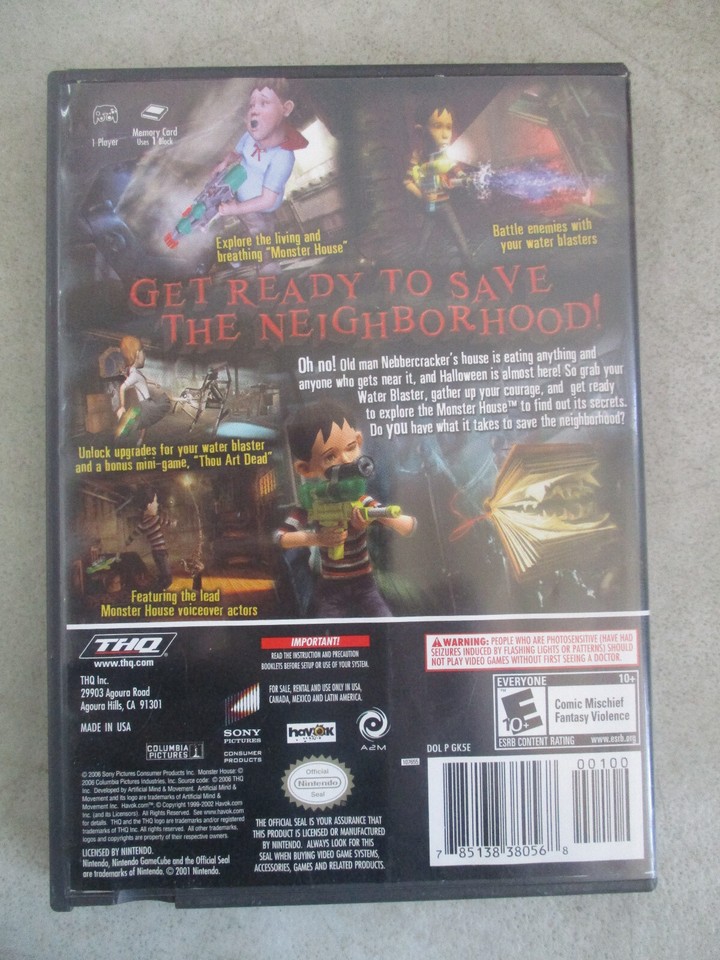 NINTENDO GAMECUBE MONSTER HOUSE NEEDS RESURFACING | eBay
