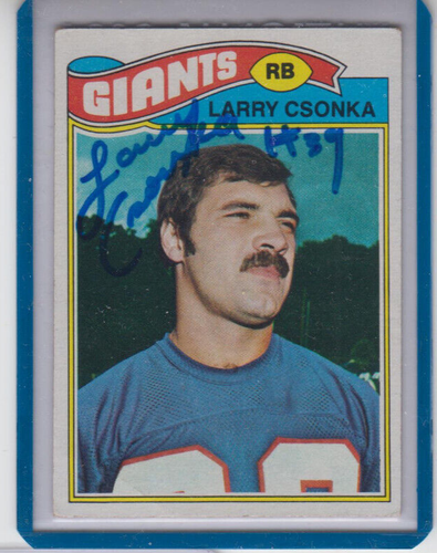 1977 Topps Larry Csonka Autographed / Signed Card Dolphins / Giants HOF ...