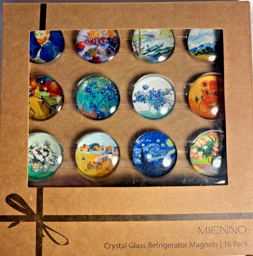 VAN GOGH CRYSTAL GLASS ART MAGNETS by Mienno - Set of 16 New in Pkg! | eBay