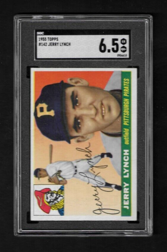 1955 Topps Baseball #142 JERRY LYNCH Pittsburgh Pirates SGC 6.5 EX NM+ ...