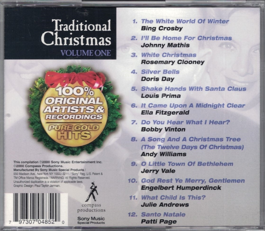Traditional Christmas - Volume One - Pure Gold Hits - 2000 Audio CD ...